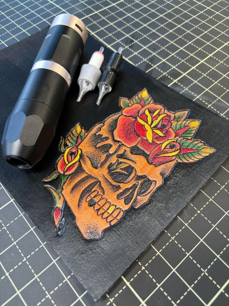 The Leather Tattoo Machine by 21Grams Leather Goods - Black Flag ...